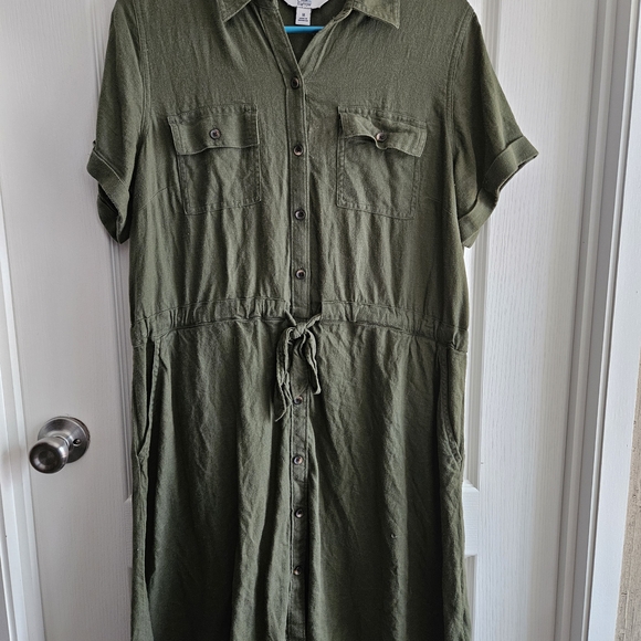 croft & barrow | Dresses | Croft Barrow Olive Green Shirt Dress | Poshmark